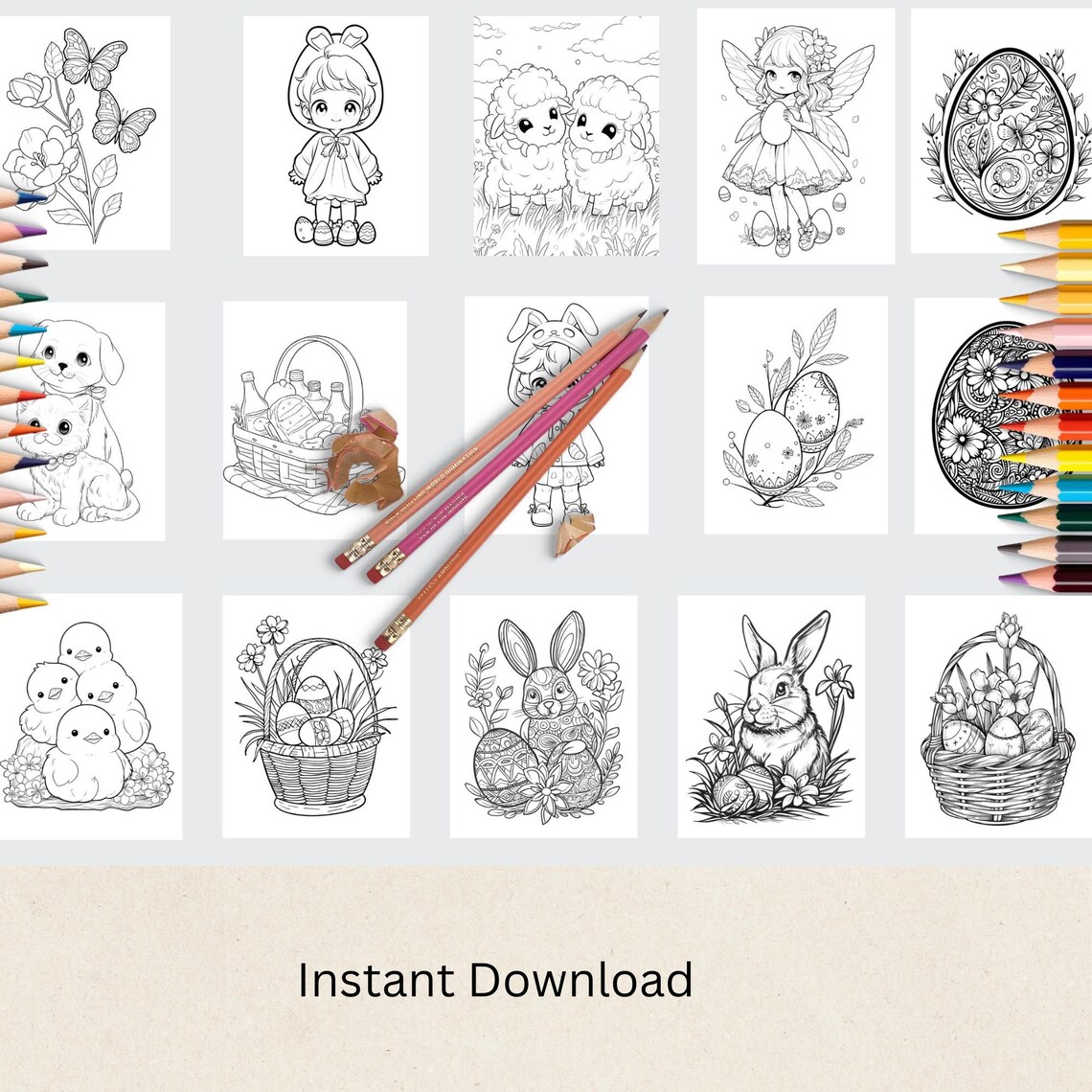 Hoppy Hop Easter Coloring Pages, 33 Printable Designs, Instant Download ...