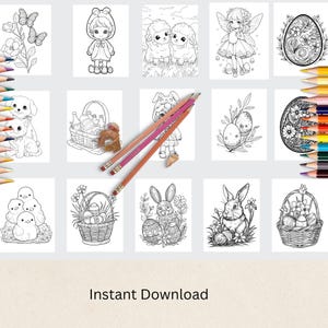 Hoppy Hop Easter Coloring Pages, 33 Printable Designs, Instant Download ...
