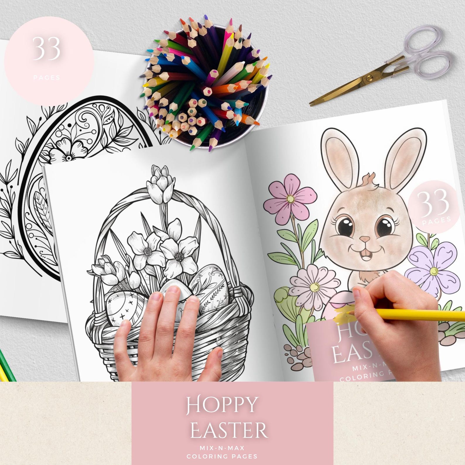 Hoppy Hop Easter Coloring Pages, 33 Printable Designs, Instant Download ...
