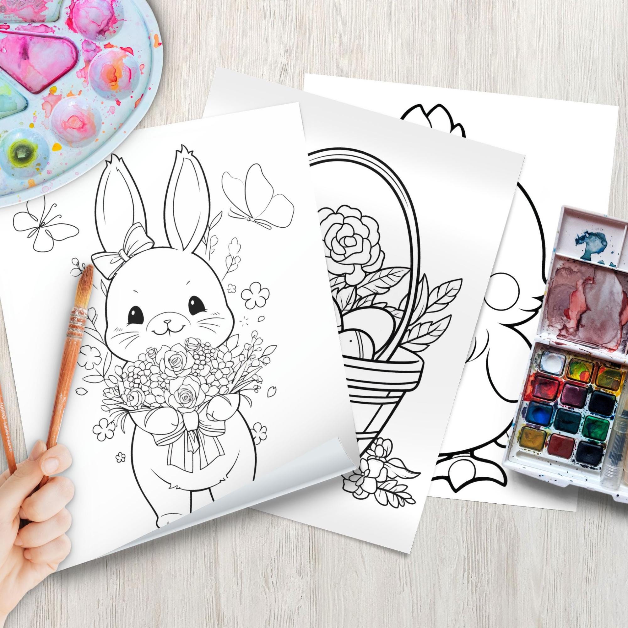 Hoppy Hop Easter Coloring Pages, 33 Printable Designs, Instant Download ...