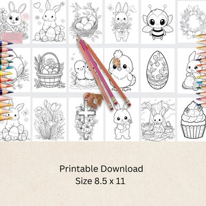 Hoppy Hop Easter Coloring Pages, 33 Printable Designs, Instant Download ...