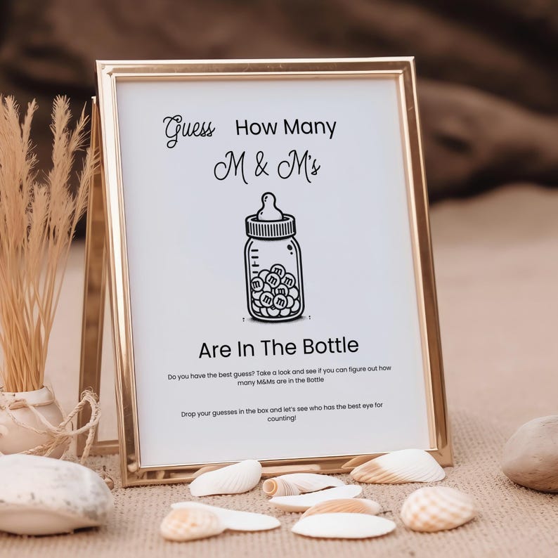 How Many M&m's in the Bottle Baby Shower Games, Minamilast Baby Shower ...