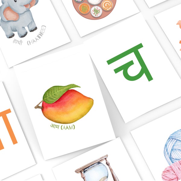 Hindi Alphabet Flash Cards - Etsy