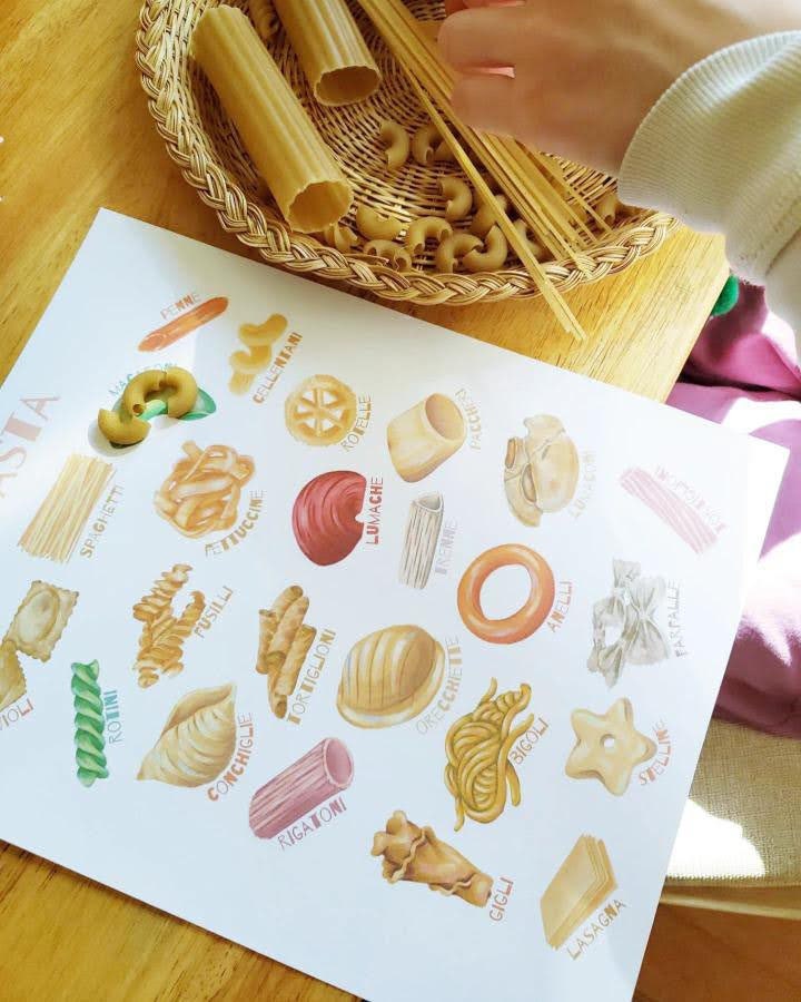 Pasta Poster Nursery Decor Children Educational Poster Homeschool ...