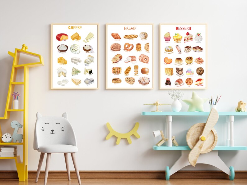Nursery Decor Children Education Food Classroom Bread Cheese Spice ...