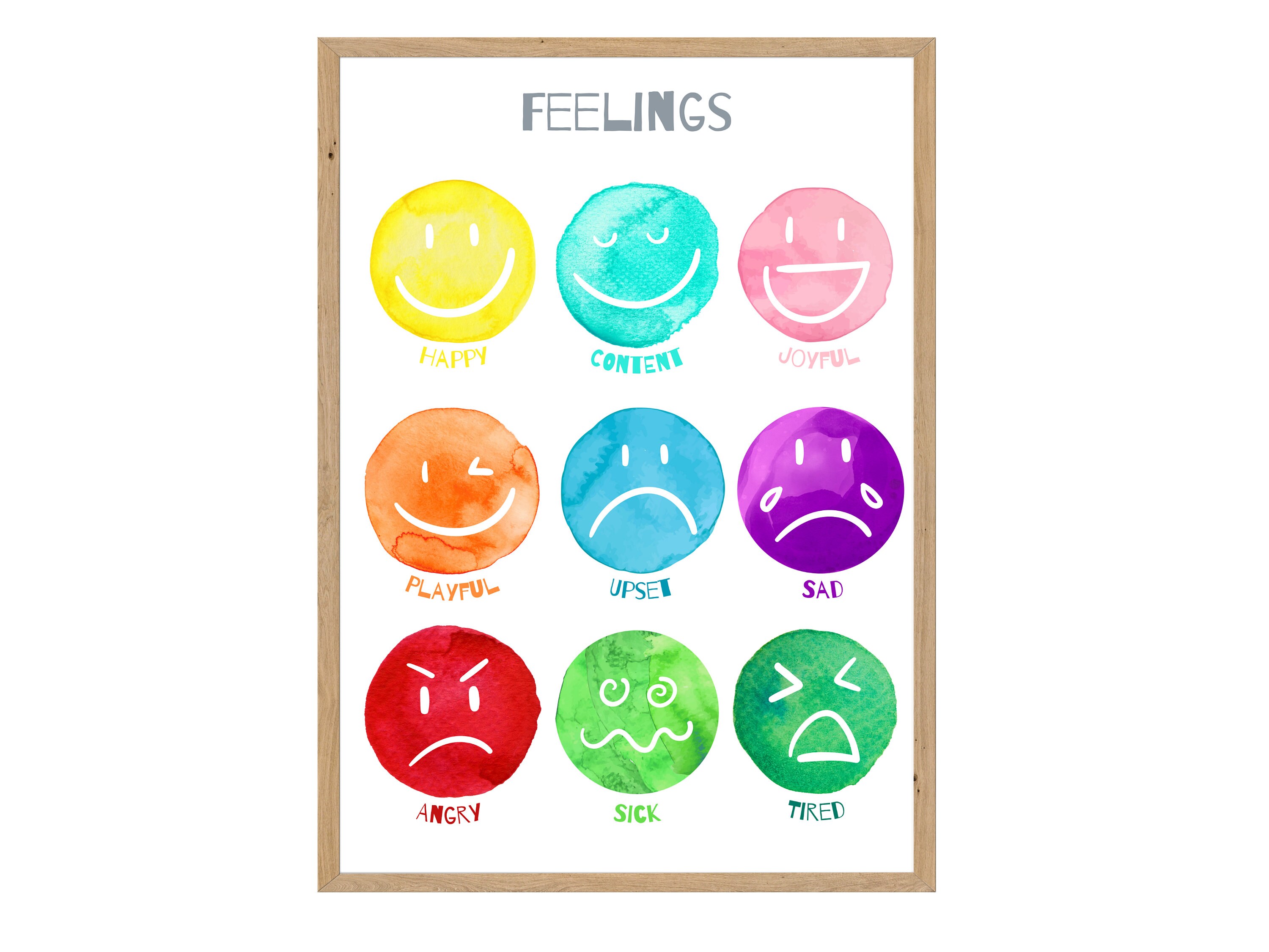 Feelings Emotions Calming Techniques Poster Decor Children Emotional ...