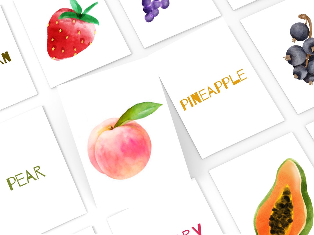 Poster Flashcard Fruit Education Children Birthday Gift Teach Teacher ...