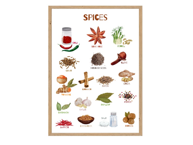 Spice Educational Poster for Children | Printables| Educational ...