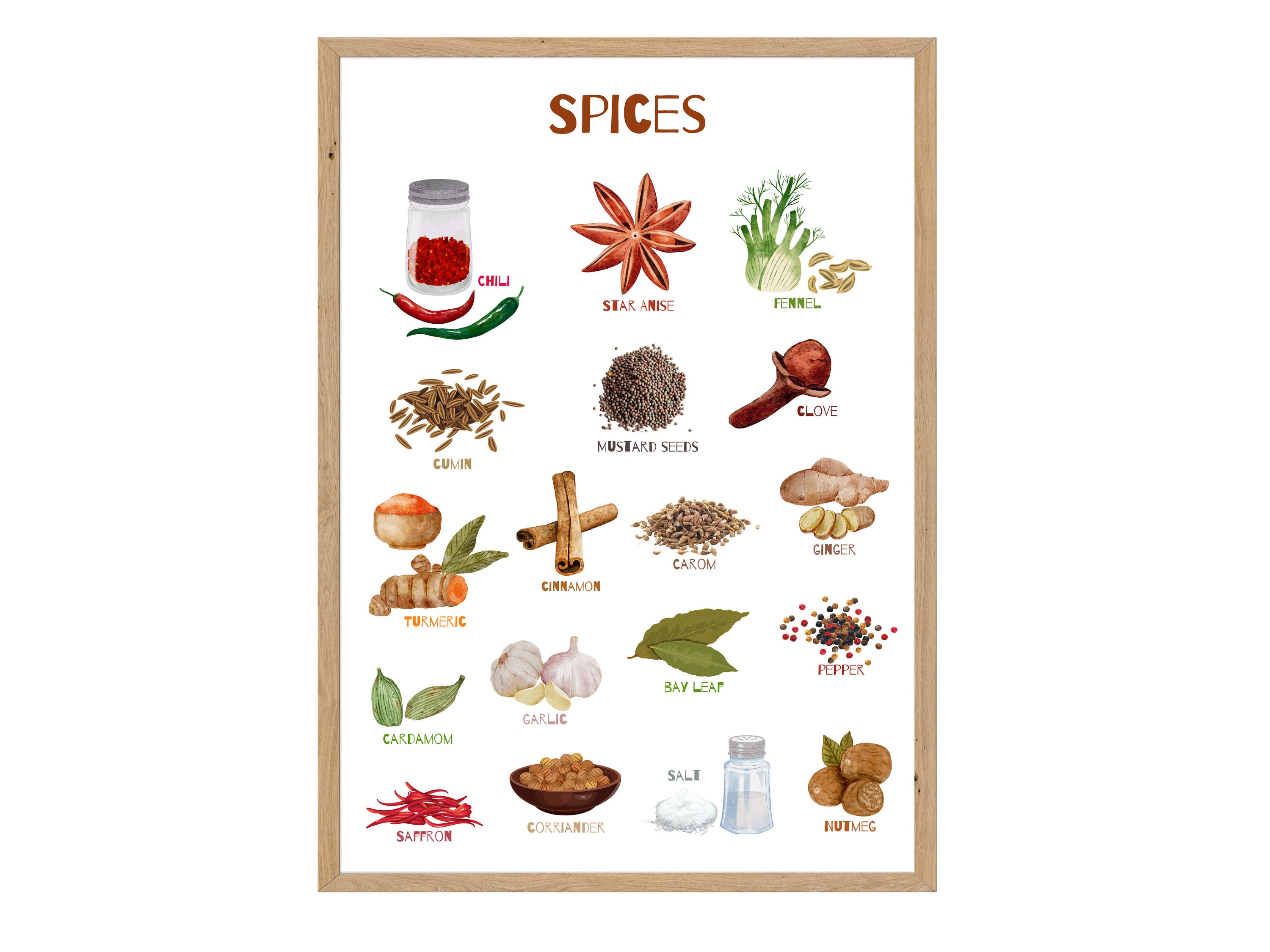 Spice Educational Poster for Children | Printables| Educational ...