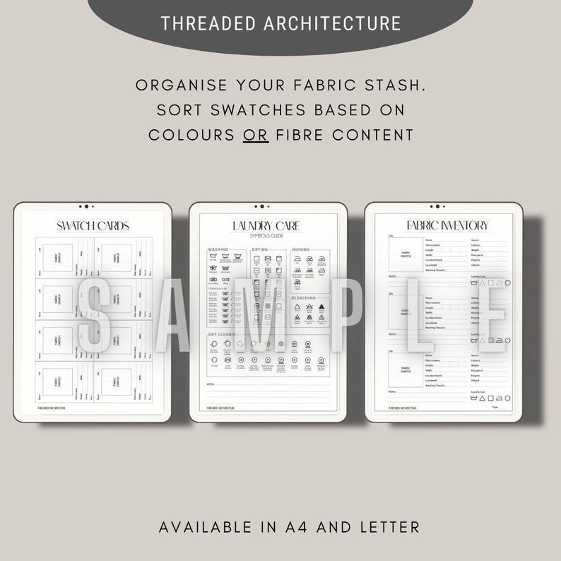 Fabric Stash Inventory Template - Etsy