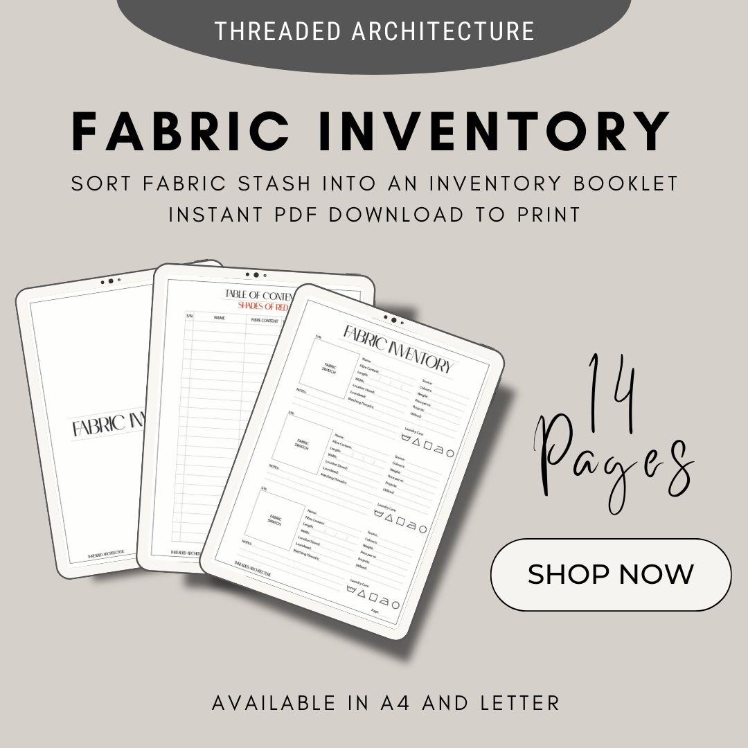Fabric Stash Inventory Template - Etsy