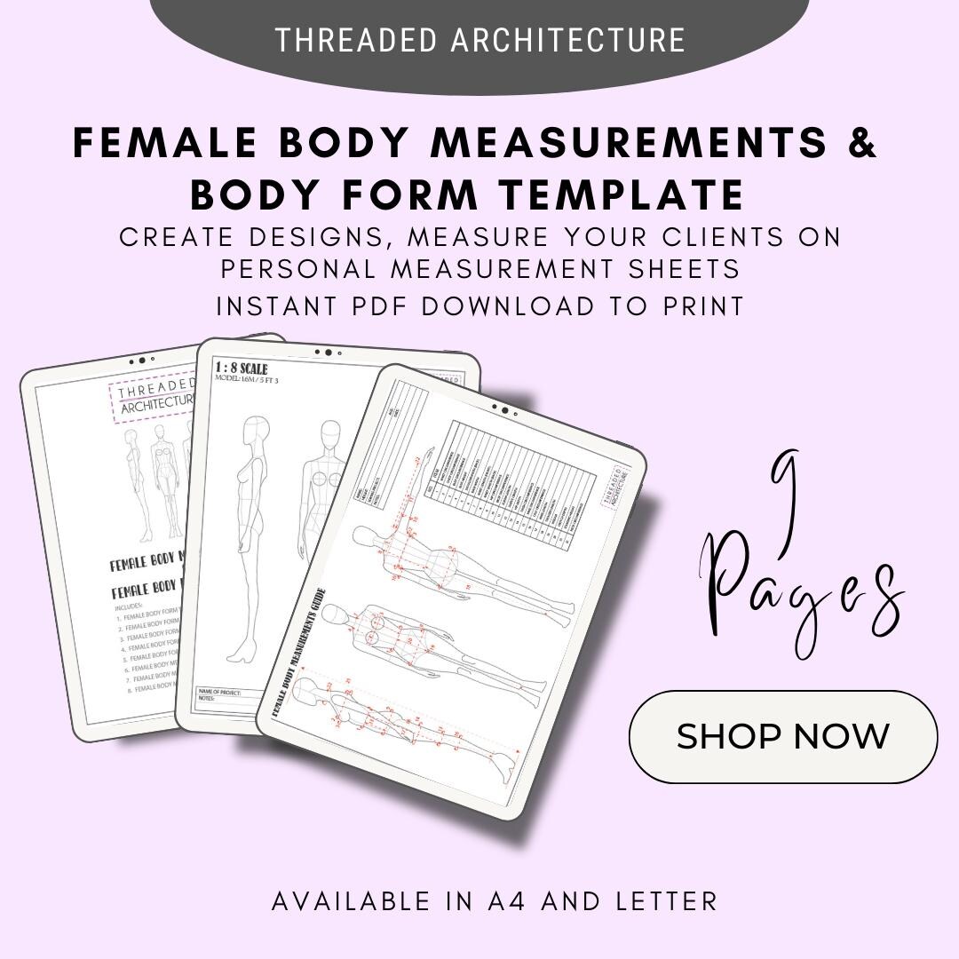 Female Body Measurements and Body Form Templates - Etsy