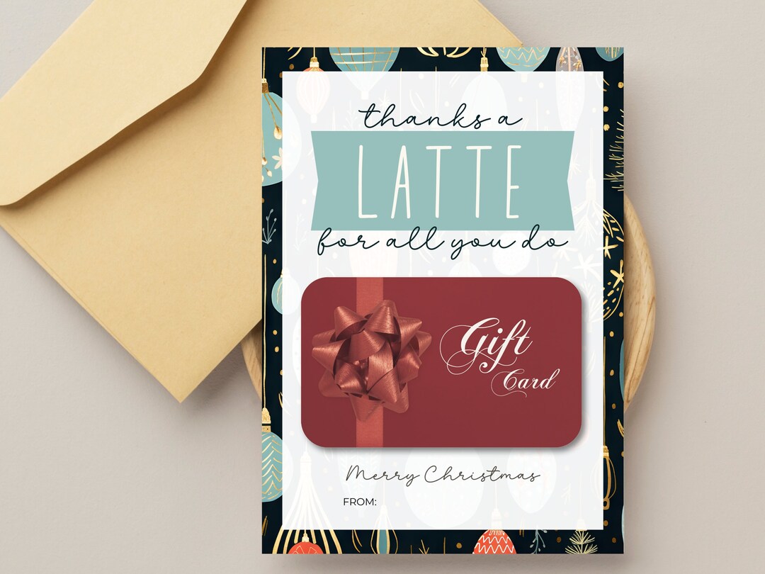 Thanks A Latte Christmas Printable Cup of Gratitude Gift Card - Etsy