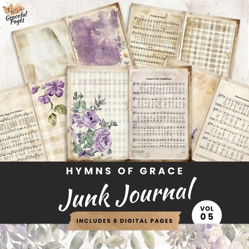 Junk Journal Hymnal Pages - Etsy