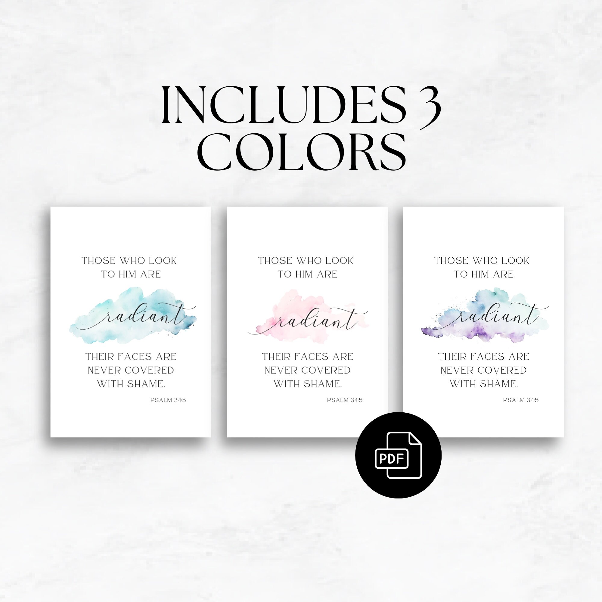 Radiant Scripture Wall Art Psalm 34:5 Signs Simple Christian - Etsy