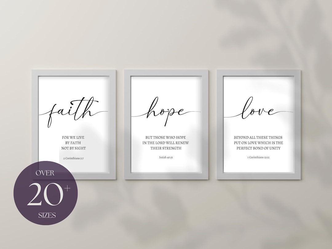 Scripture Printable Wall Art Set of 3 Bible Art Prints - Etsy