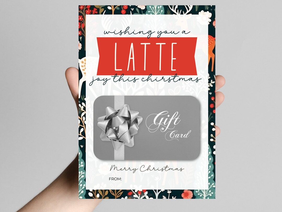 Thanks A Latte Christmas Printable Cup of Gratitude Gift Card - Etsy