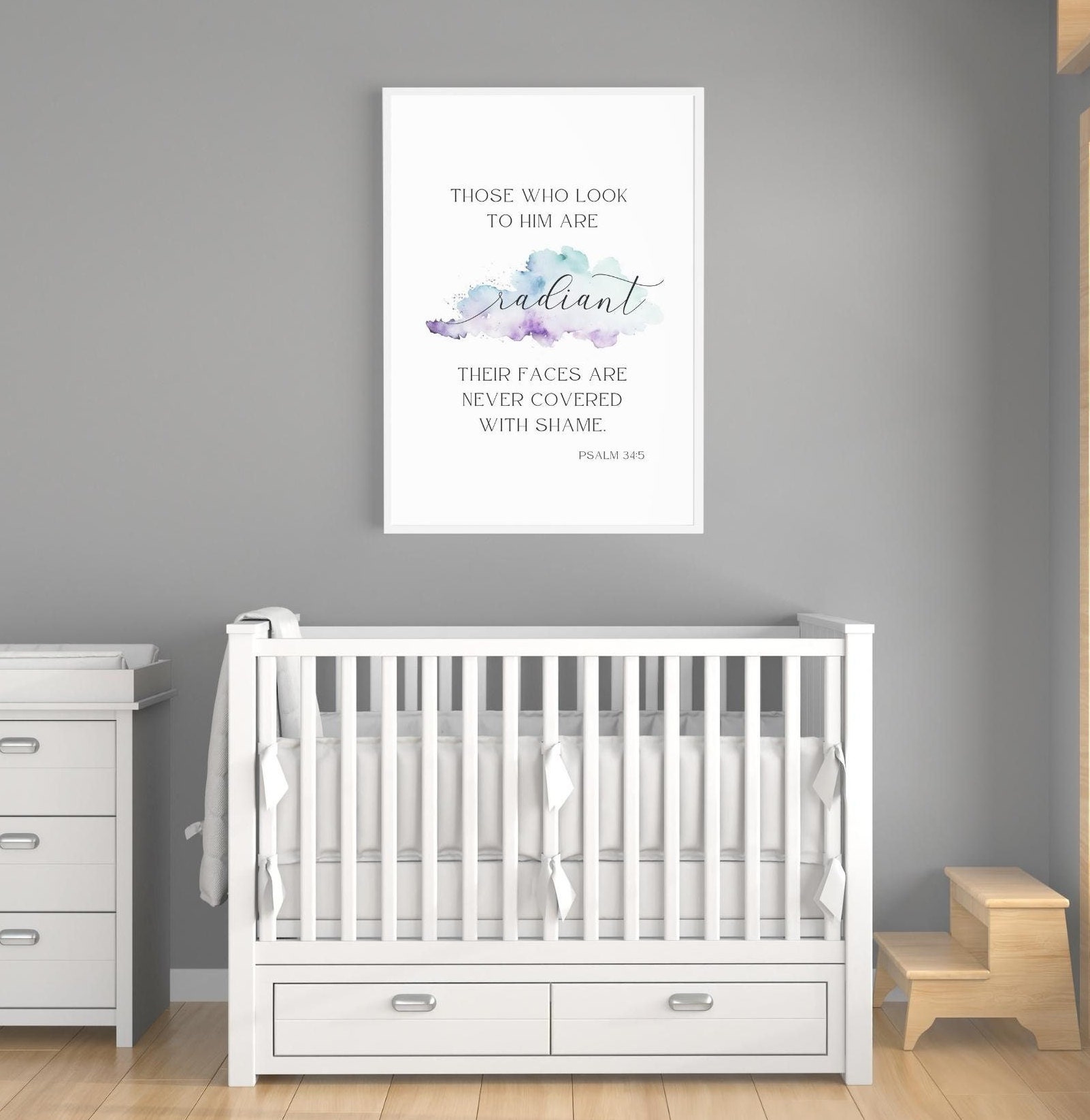 Radiant Scripture Wall Art Psalm 34:5 Signs Simple Christian - Etsy