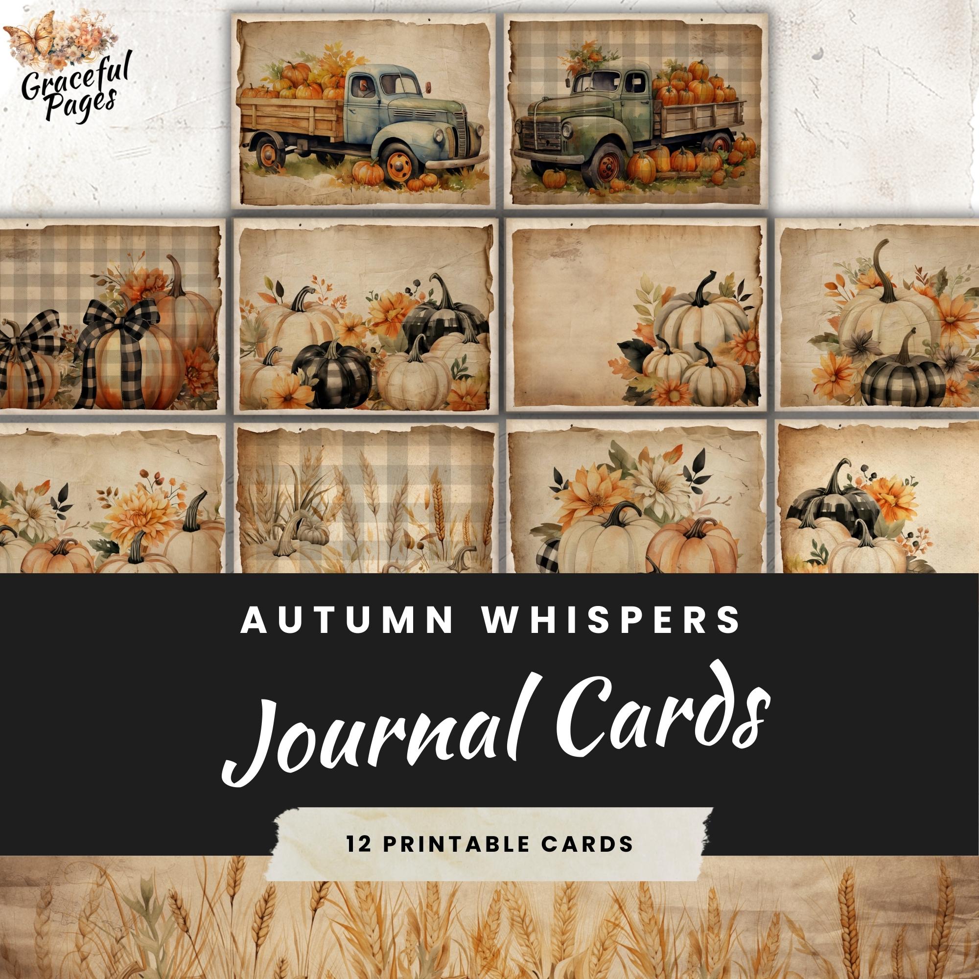 Fall Junk Journal Digital Kit, Cozy Autumn 150+ Piece Boho Pumpkin ...
