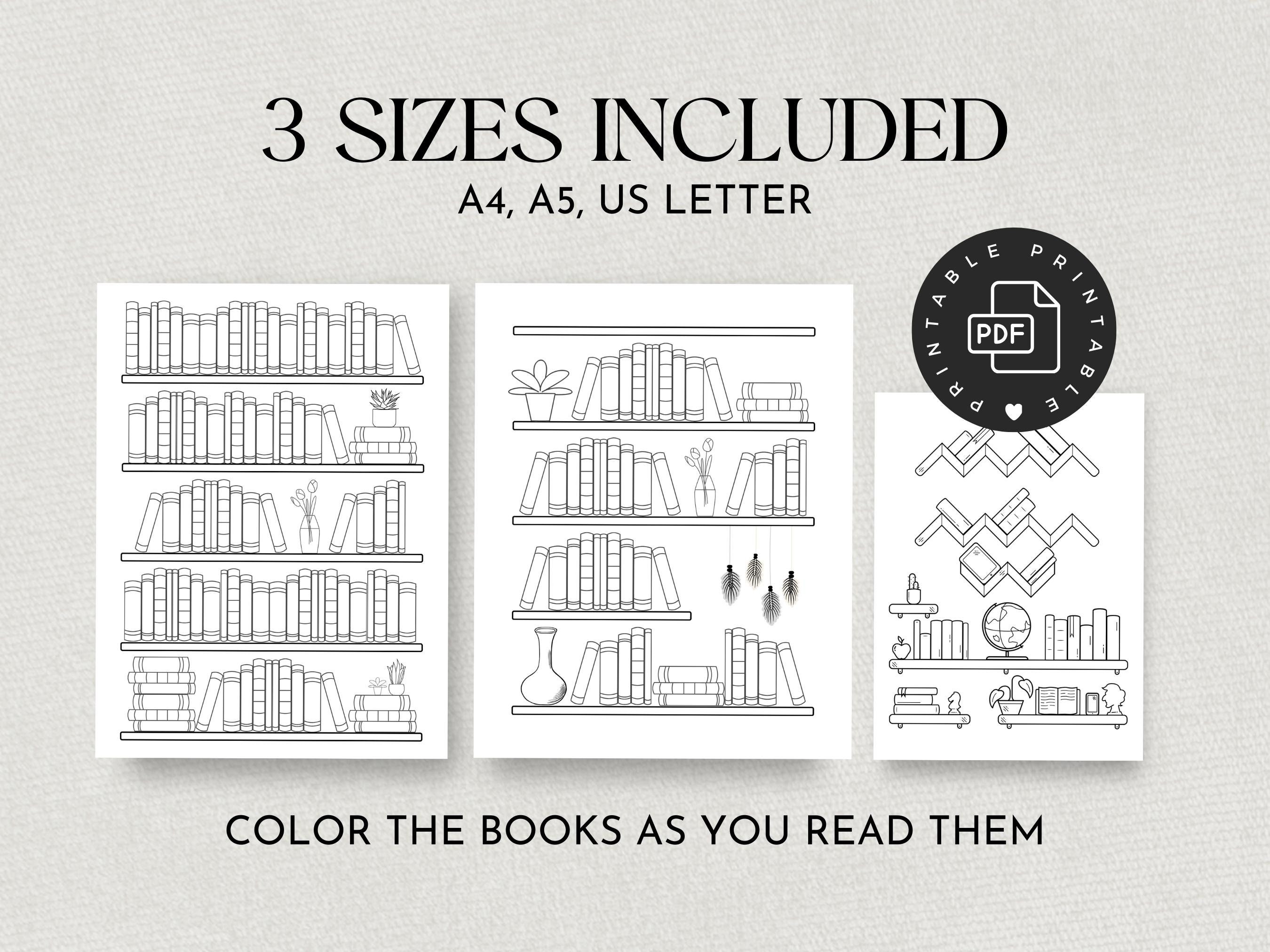 Bookshelf Reading Tracker Printable, Reading Log A4 A5 Letter ...