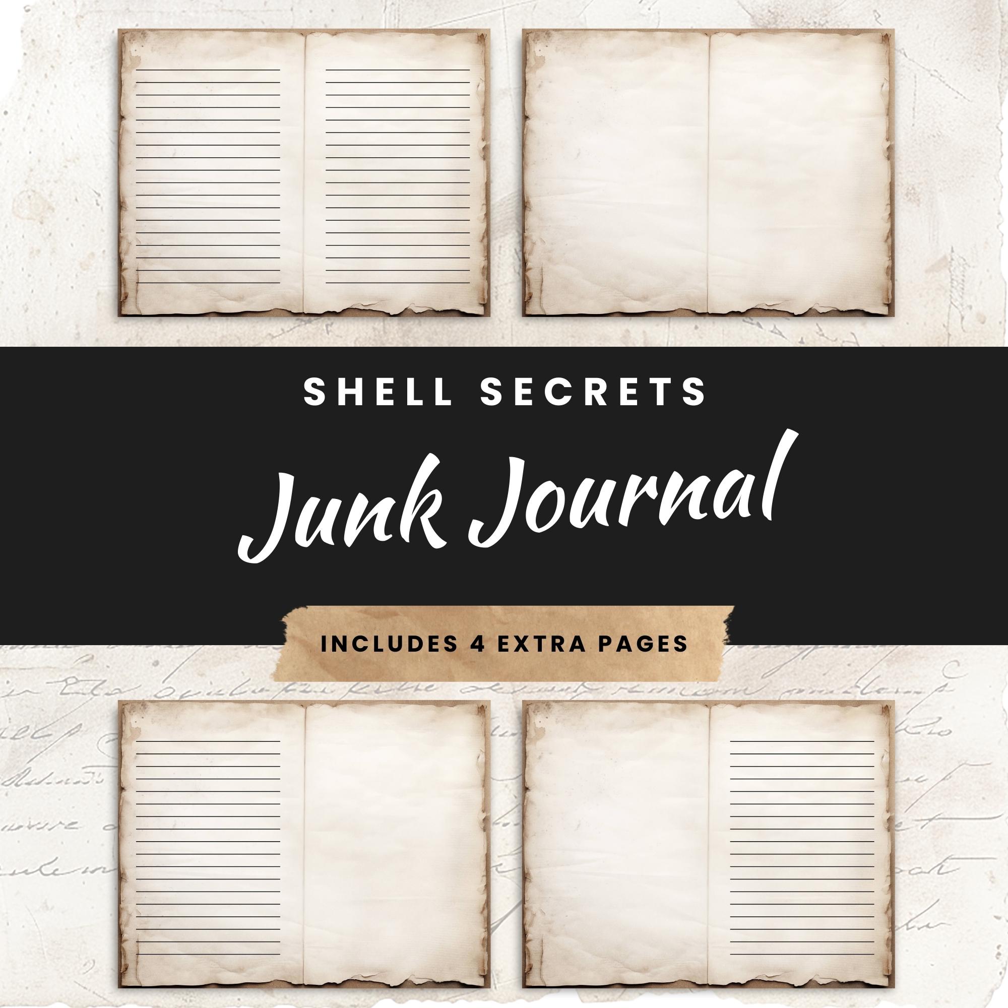 Beach Theme Junk Journal Pages: Shell Kit Scrapbooking (digital ...