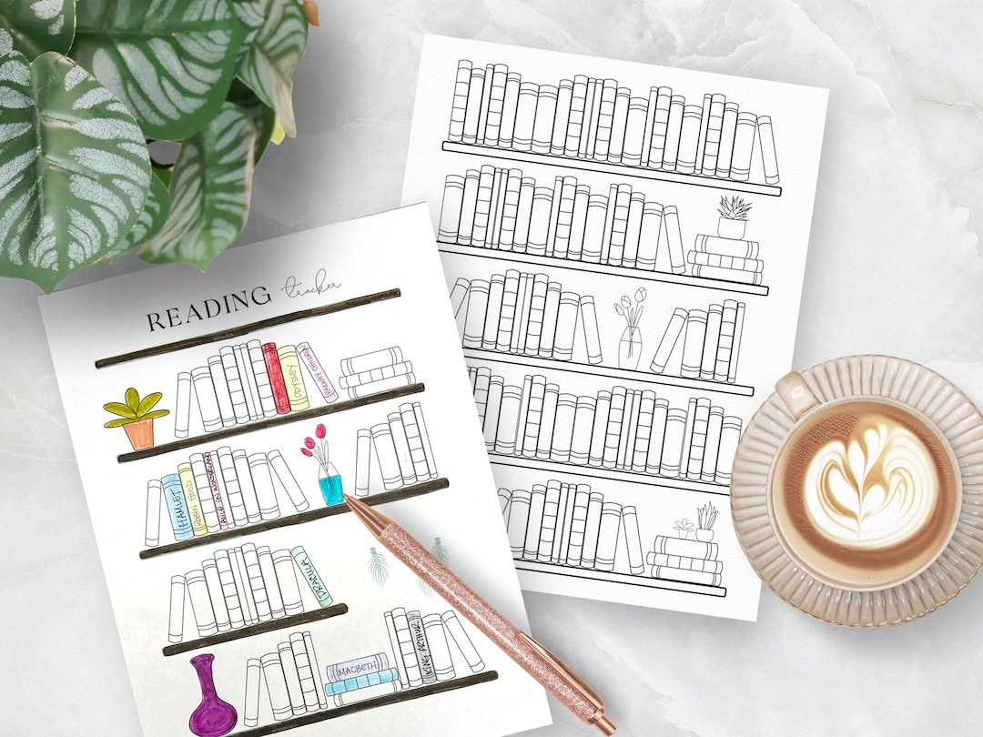 Bookshelf Reading Tracker Printable, Reading Log A4 A5 Letter ...