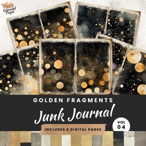 New Years Junk Journal, Black and Gold Digital Scrapbooking, 24 ...
