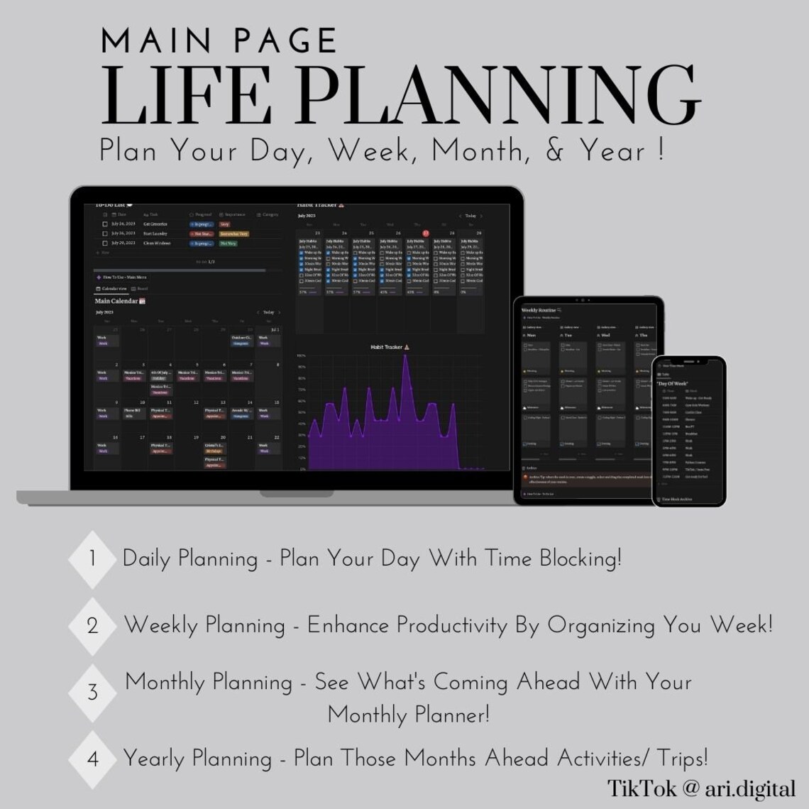 Mindful Matrix Notion Lifestyle Productivity Template - Etsy