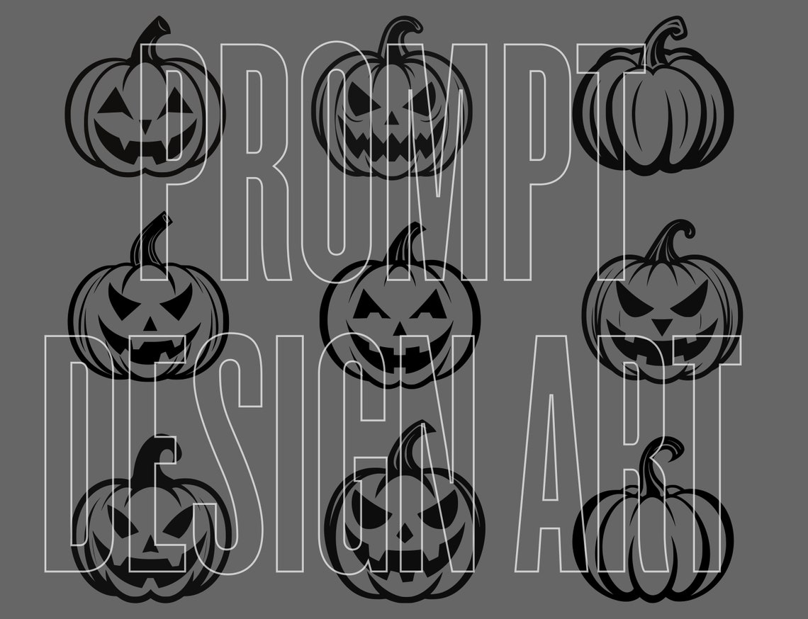 9 Jack-o-lantern SVG Clip Art Bundle | Halloween Pumpkin SVG, Cricut ...