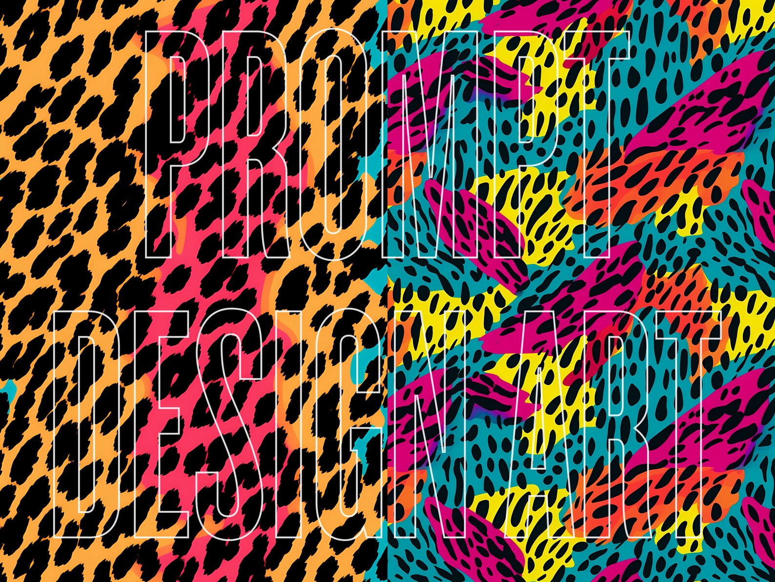 Neon Jaguar, 4 Seamless Jaguar Animal Print Patterns, Animal Print ...