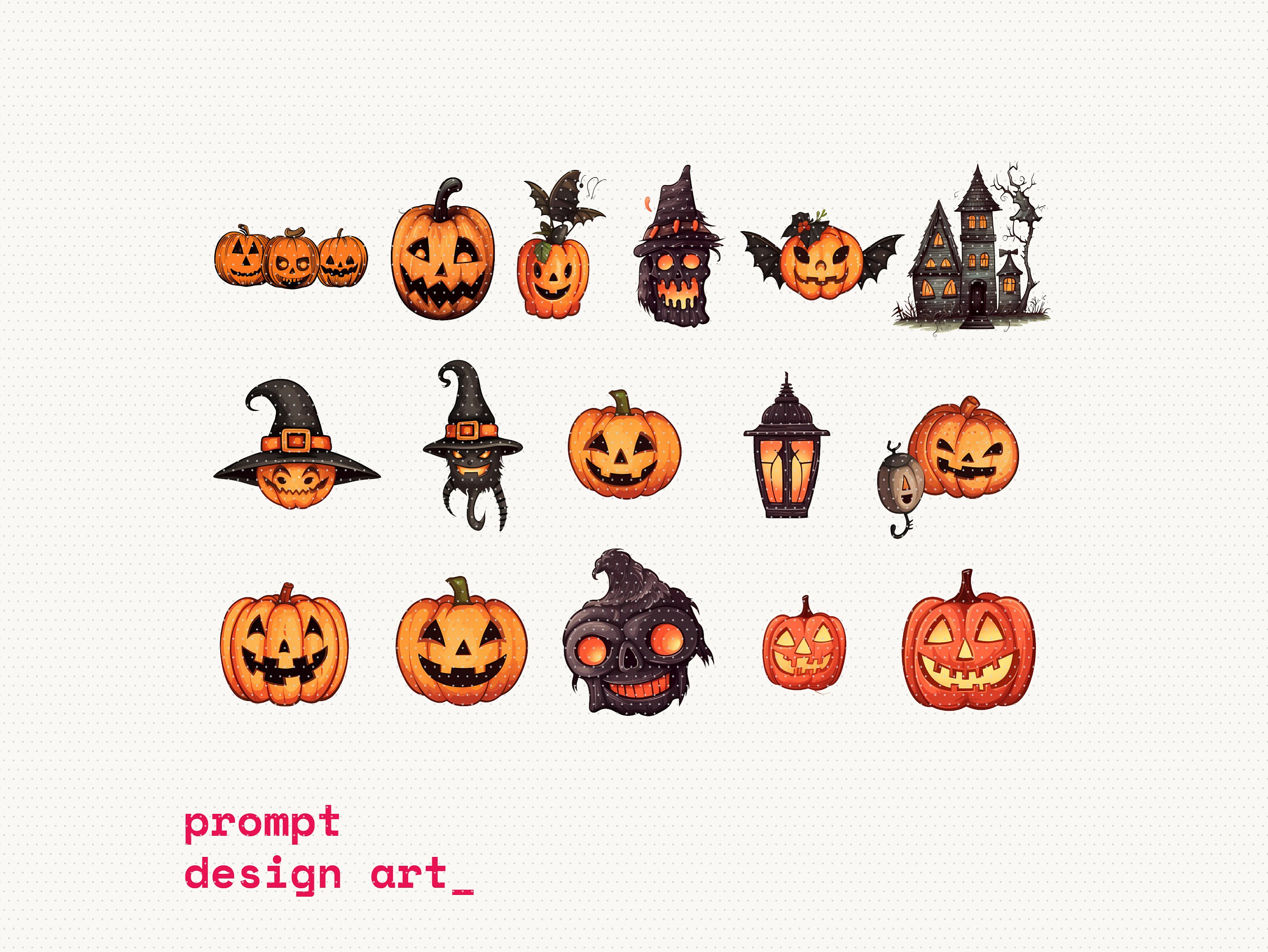 Halloween Clipart JPG and PNG With Transparent Backgrounds - Etsy