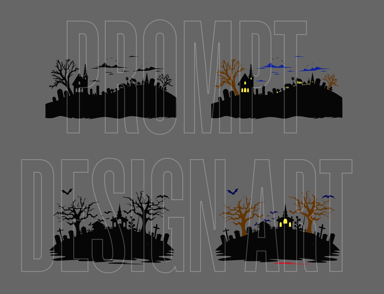 Halloween SVG Bundle, Halloween Graveyard SVG Pack, Haunted Mansion ...