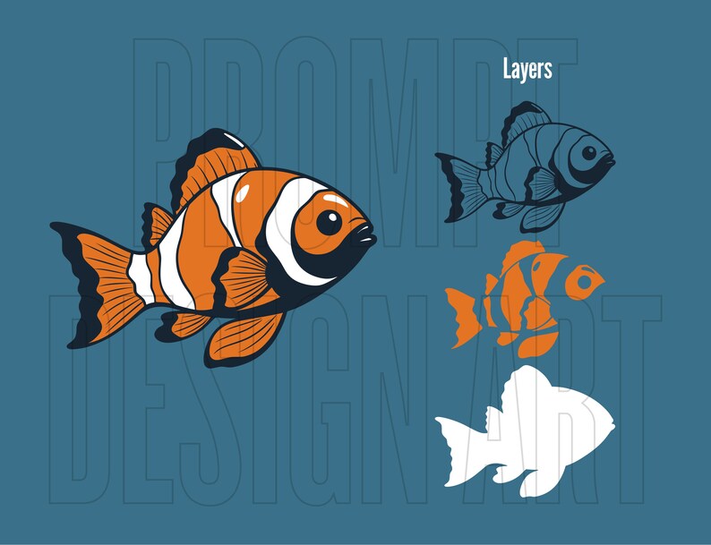 Clownfish Clipart, Clown Fish SVG, Instant Digital Download SVG & PNG ...