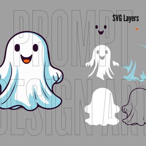 Friendly Ghost SVG Clipart, Cute Halloween Ghost Clipart, Ghost Cut ...
