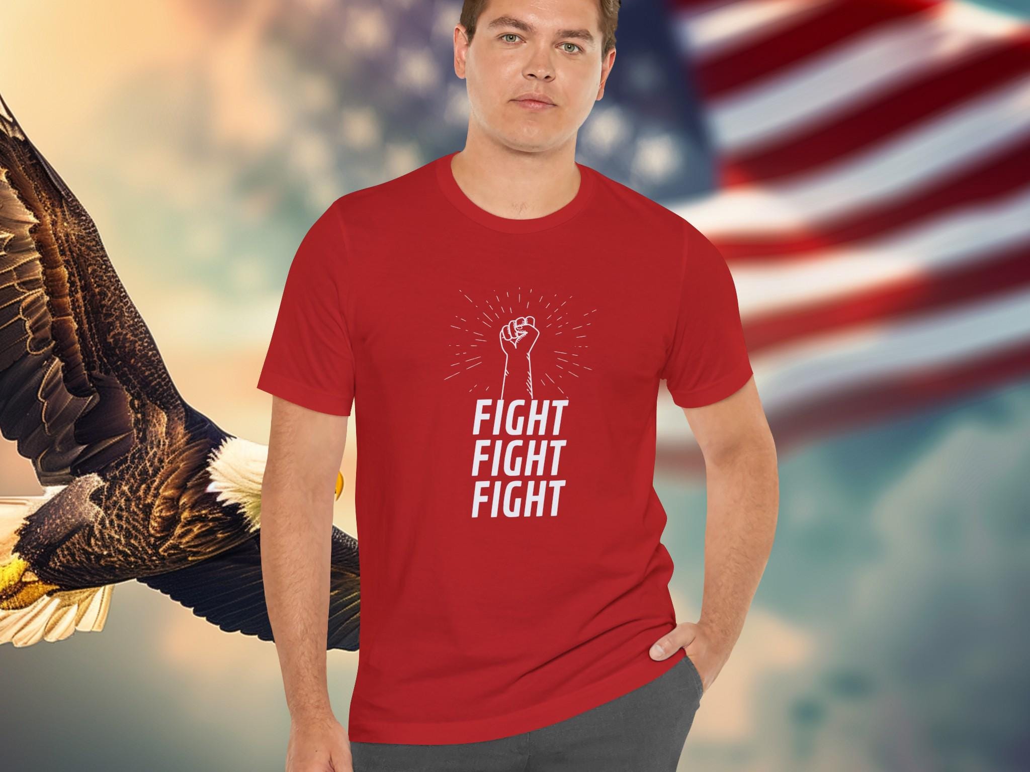 Iconic President Donald Trump "fight Fight Fight" T-shirt, Patriotic ...