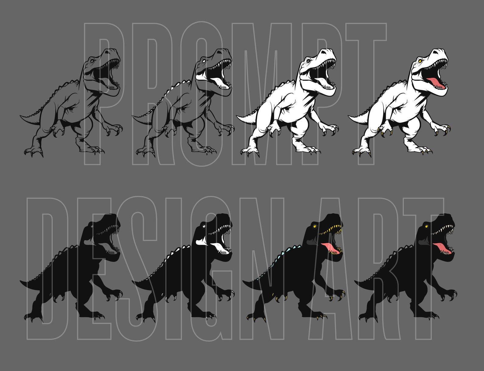 T-rex Dinosaur SVG Clipart, Dinosaur Cricut Files, Dinosaur Clipart ...