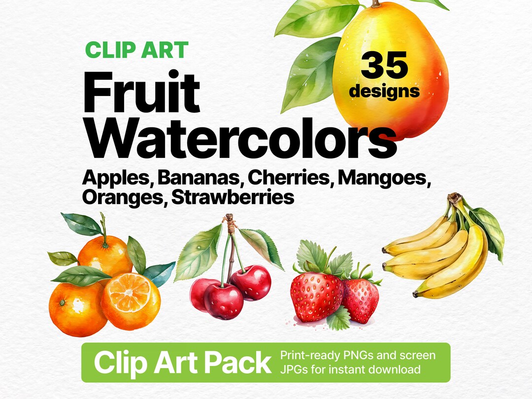 Vibrant JPG Fruit Clipart Bundle | Perfect for Crafts - Unique Teacher ...