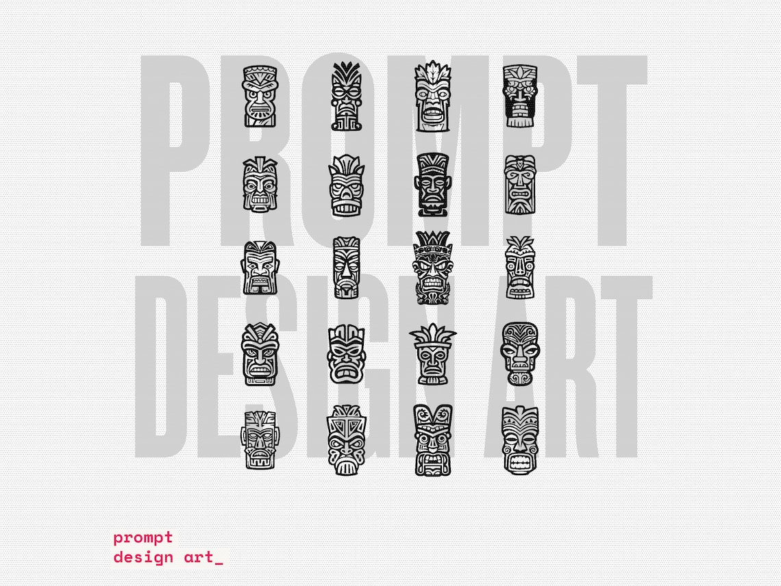 110 Tiki Statues DIY SVG Bundle by Prompt Design Art - Etsy