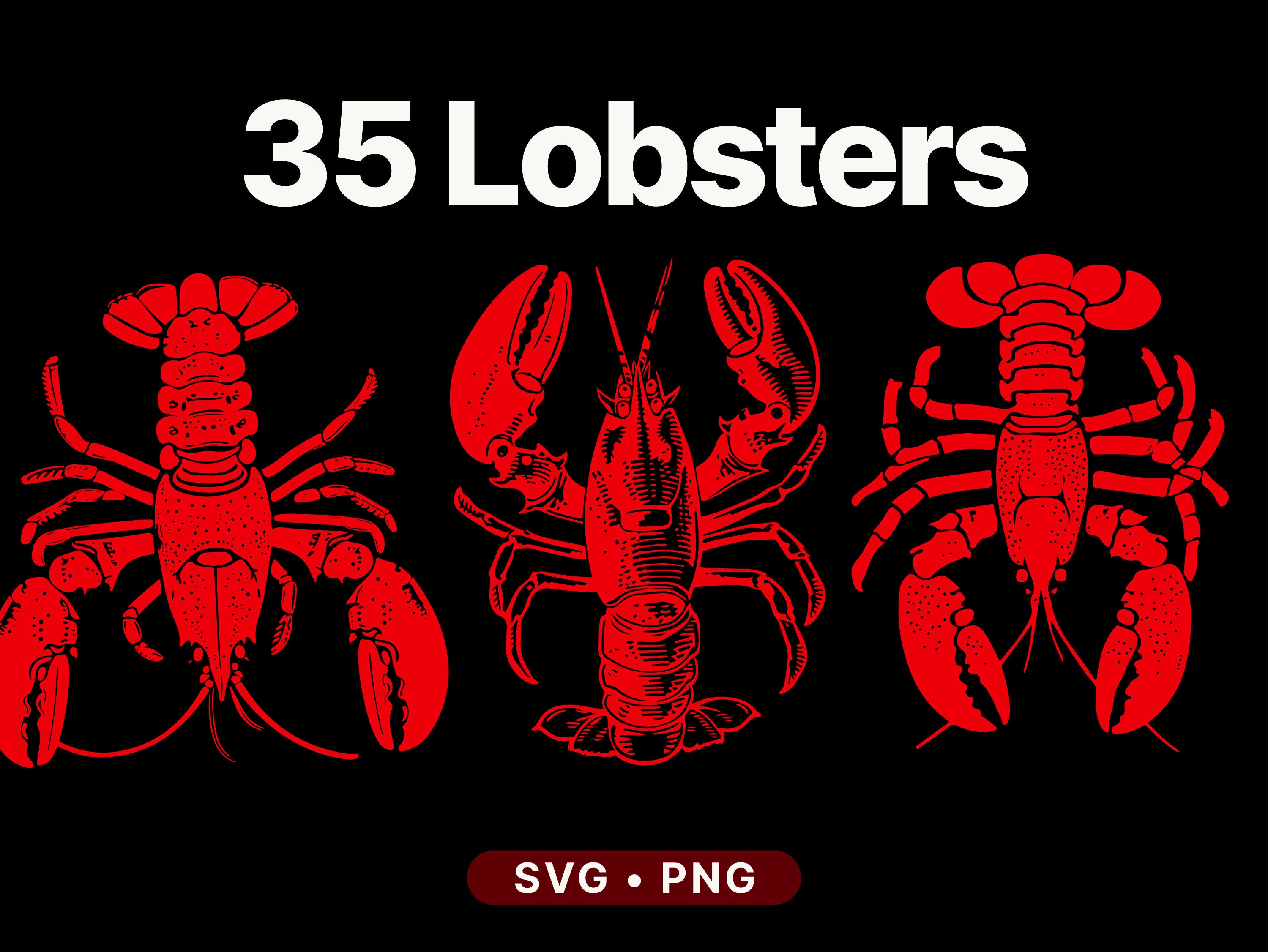 35 Lobsters DIY SVG Bundle by Prompt Design Art - Etsy