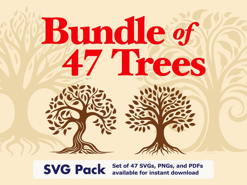 Bundle of 47 Trees SVG Bundle by Prompt Design Art - Etsy