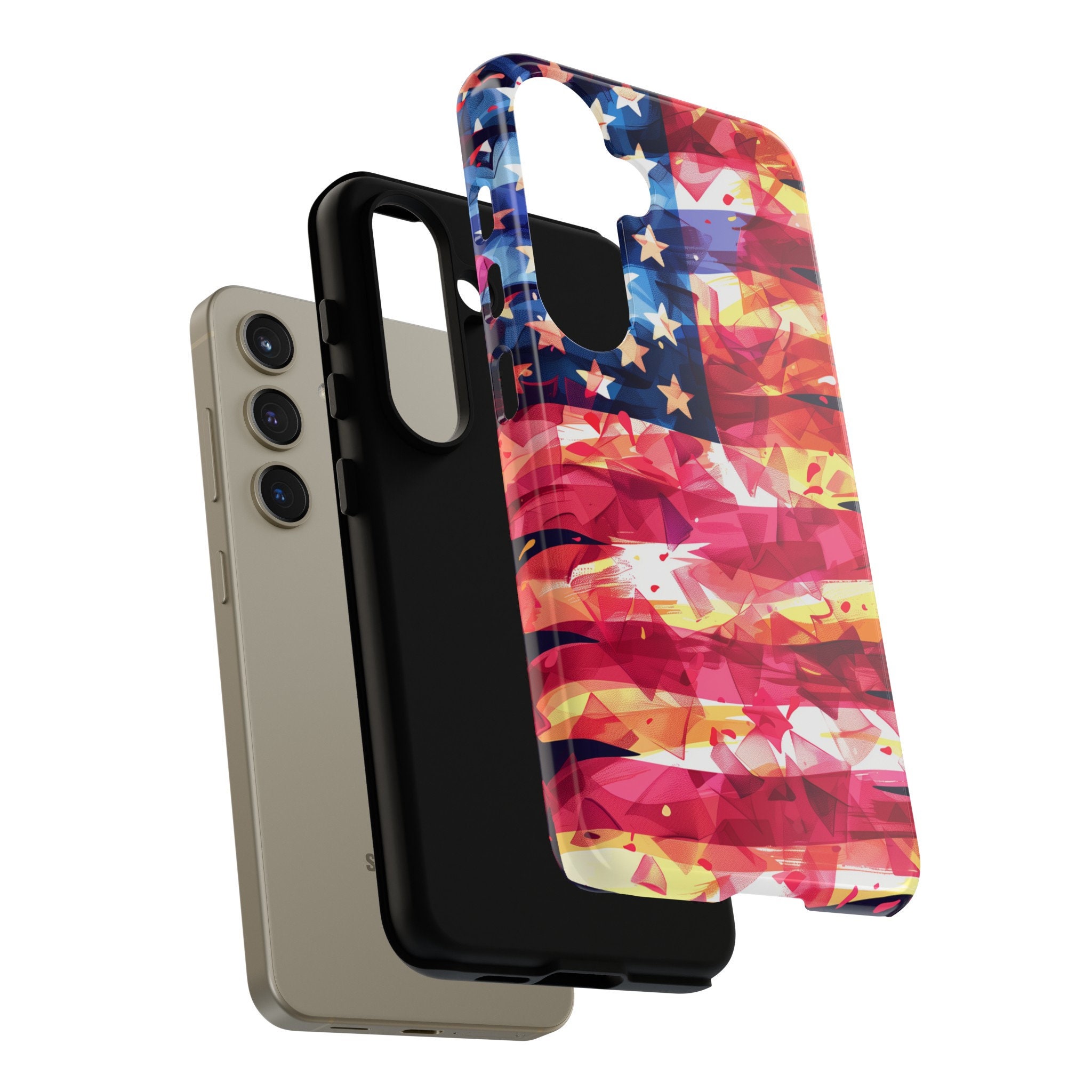 American Flag Abstract Art Tough Phone Case for Iphone, Samsung, and ...
