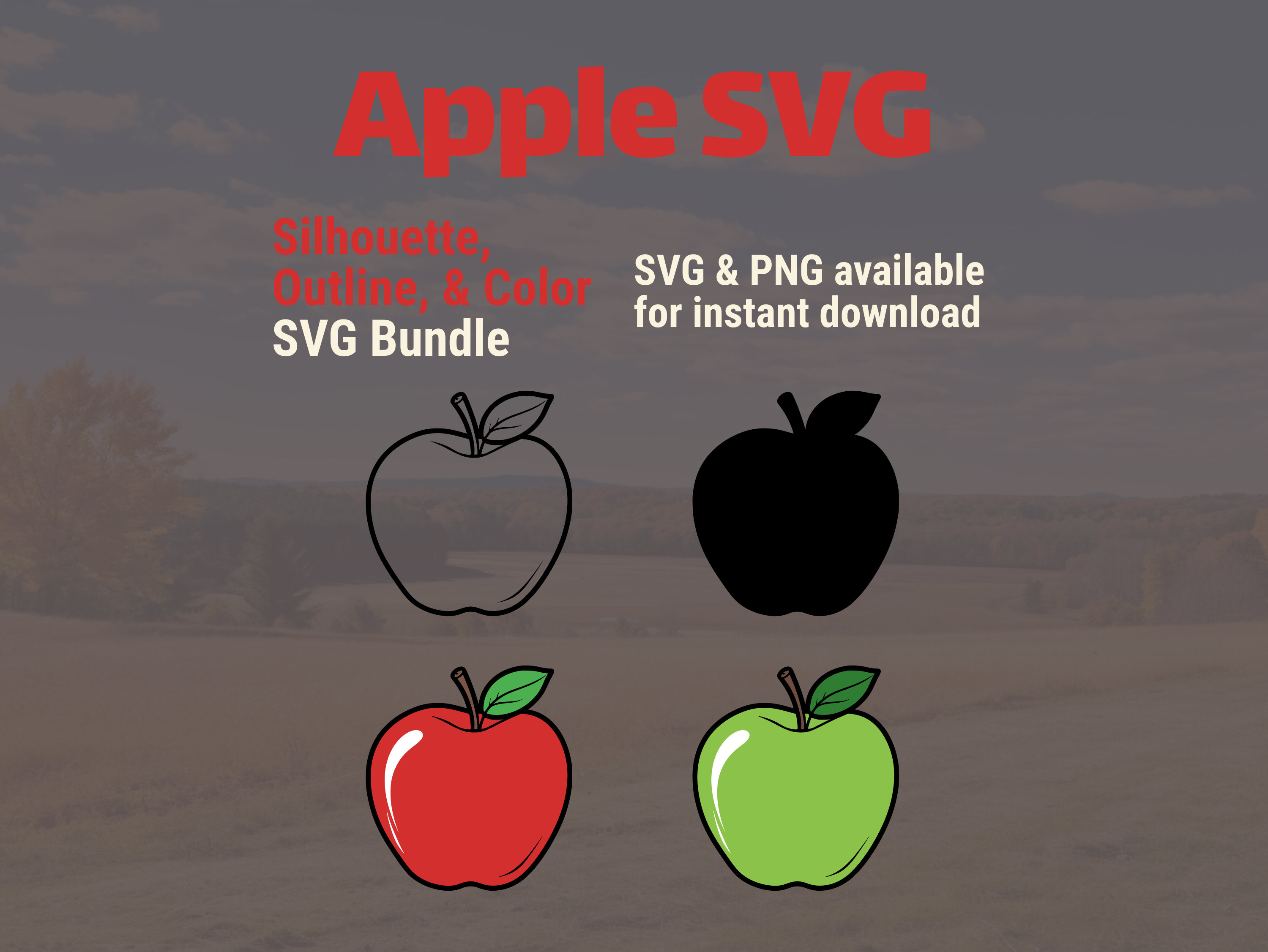 Apple SVG Clipart, Teacher SVG, School Clipart, Silhouette Cut Files ...