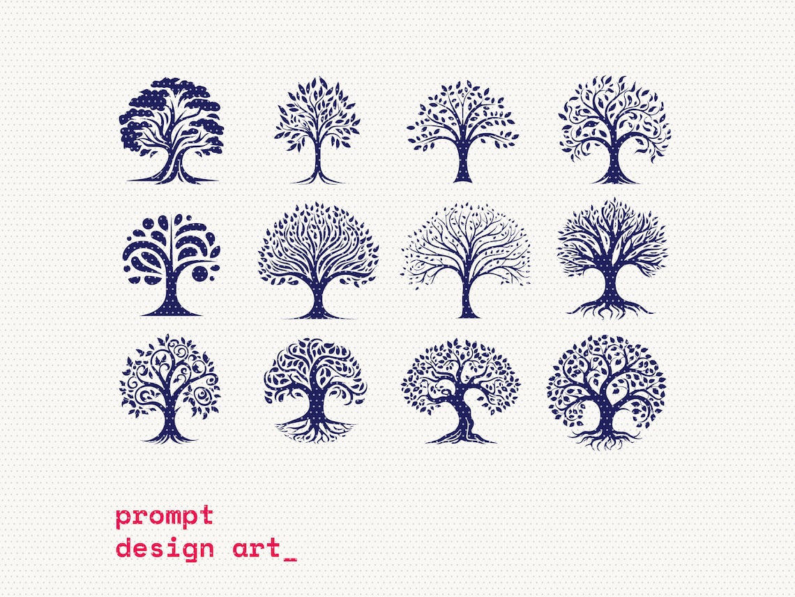 Bundle of 47 Trees SVG Bundle by Prompt Design Art - Etsy