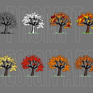 Autumn Tree SVG Bundle Fall Tree SVG Pack Tree Cut Files for - Etsy