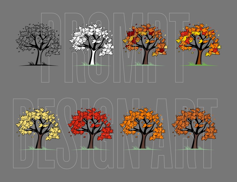 Autumn Tree SVG Bundle, Fall Tree SVG Pack, Tree Cut Files for Cricut ...