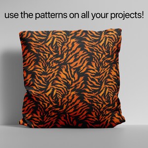Tiger Prints, 4 Seamless Tiger Animal Print Patterns, High-resolution ...