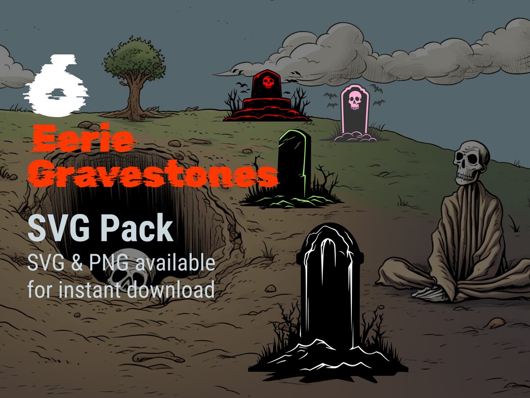 Gravestone SVG Bundle, Halloween Gravestone Clip Art, Halloween Cricut ...