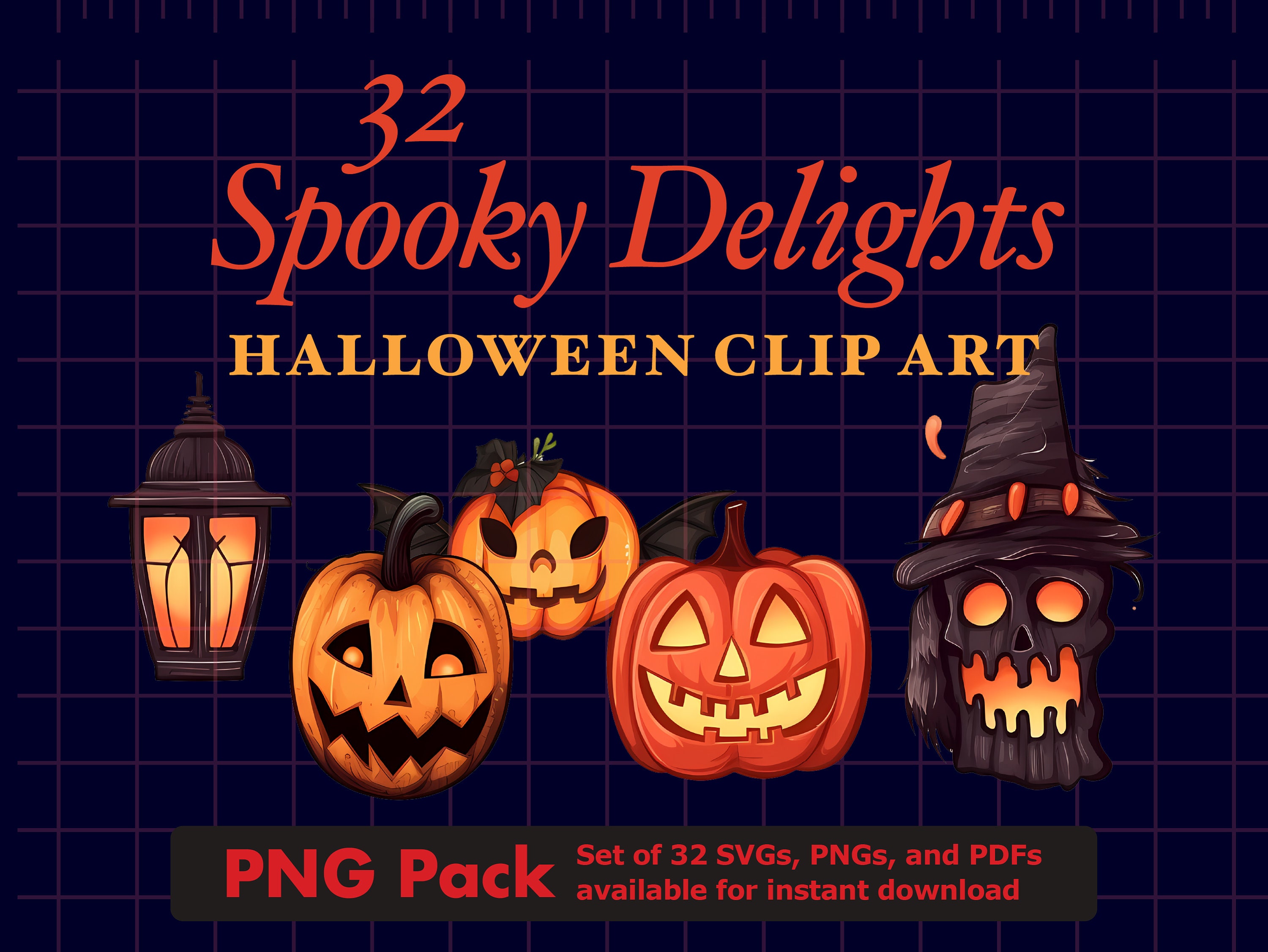 Halloween Clipart JPG and PNG With Transparent Backgrounds - Etsy