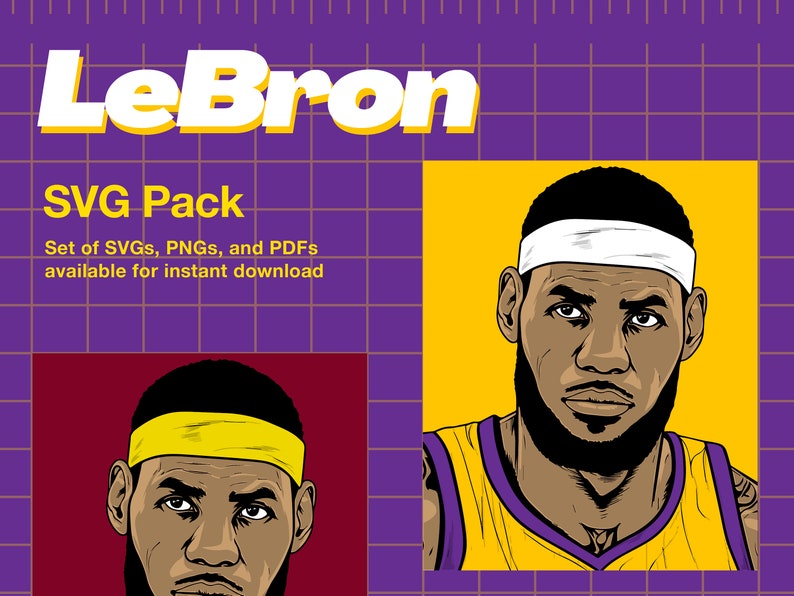 Lebron James Portrait SVG Clip Art Instant Download - Etsy