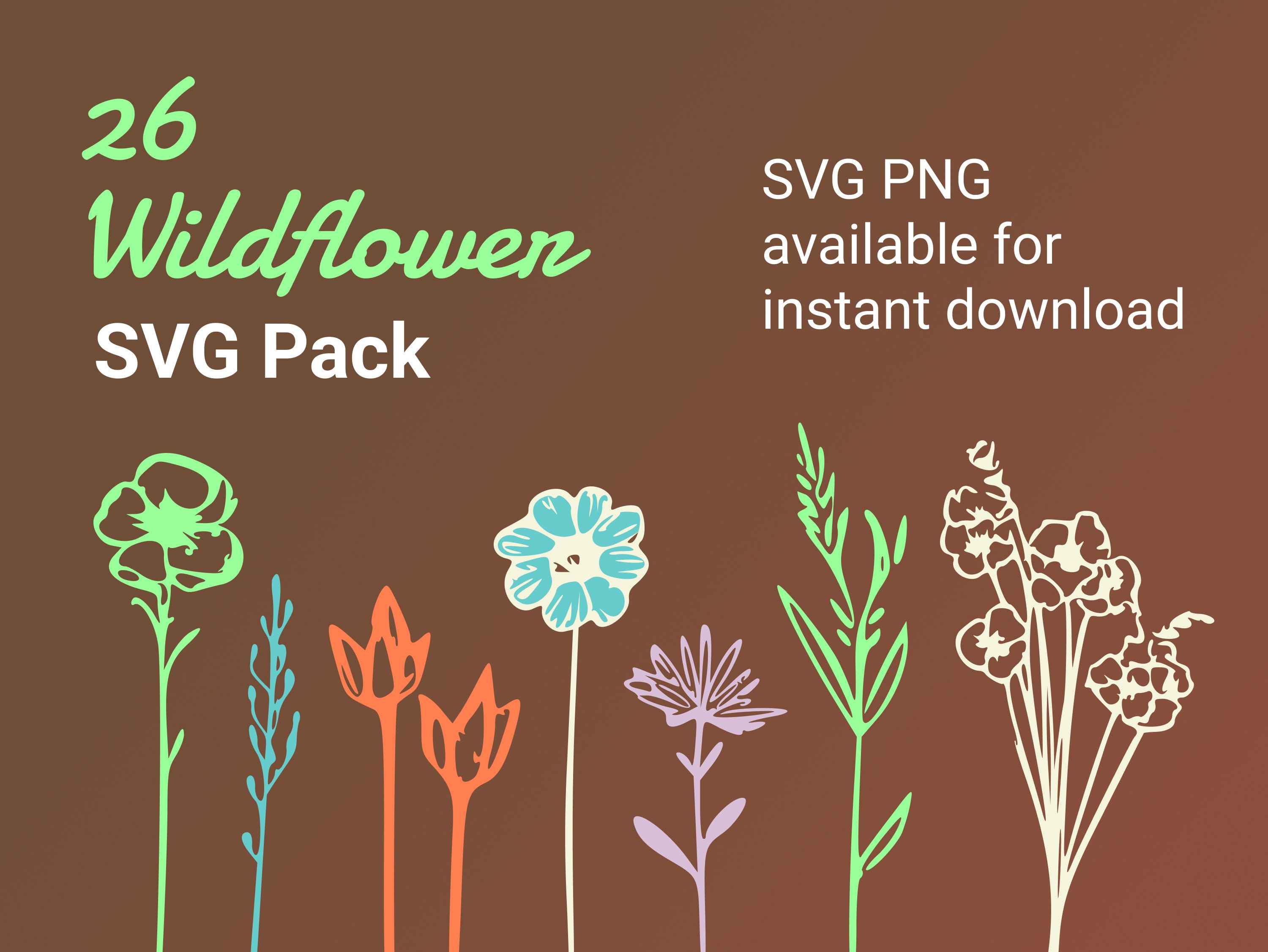 Wildflower SVG Bundle - Instant Download, Svg for Shirt, Svg Files for ...